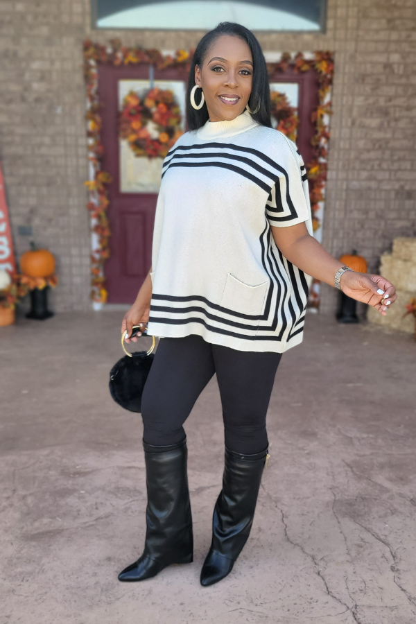 Raven Mock Neck Poncho – Live-Vain Boutique